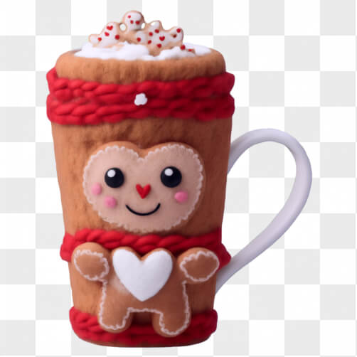 Download Whimsical Gingerbread Mug with Whipped Cream Cartoons Online ...