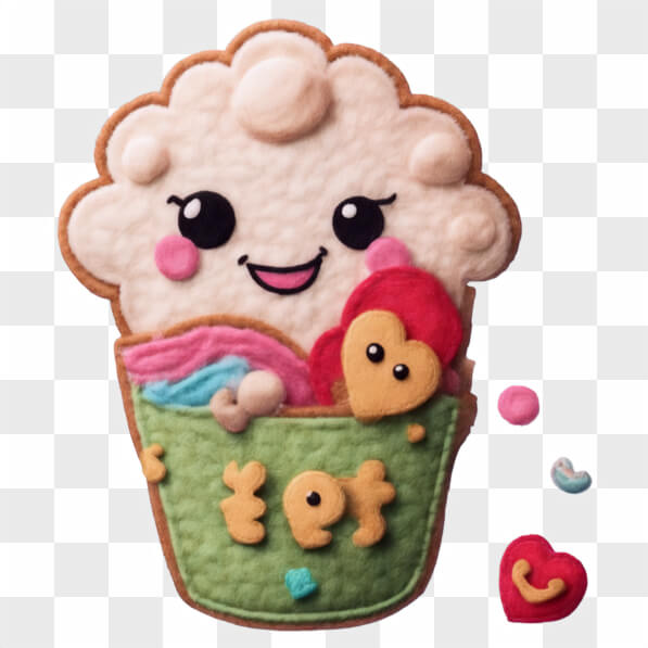 Download Whimsical Plush Cupcake with Felt Decorations Cartoons Online ...