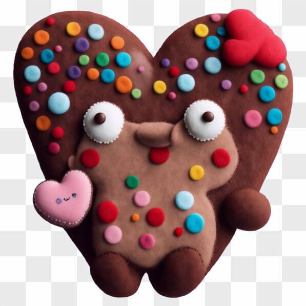 Download Cute Heart-Shaped Cookie with Sprinkles Cartoons Online ...