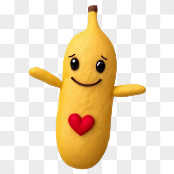 Download Plush Banana Character with Heart Cartoons Online - Creative ...
