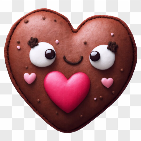 Download Cute Heart-Shaped Cookie with Expressive Eyes Cartoons Online ...
