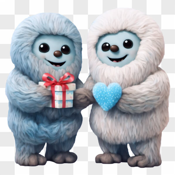 Download Two Cartoon Yeti Characters Celebrating Cartoons Online ...