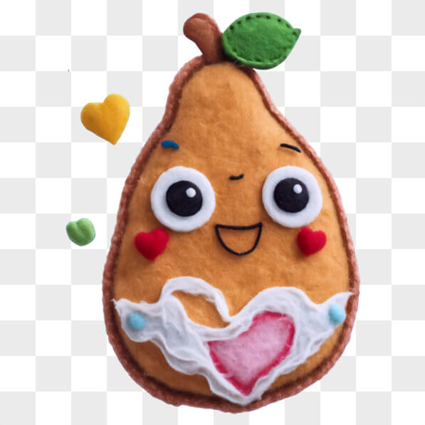 Download Cute Felt Plush Pear Toy with Hearts Cartoons Online ...