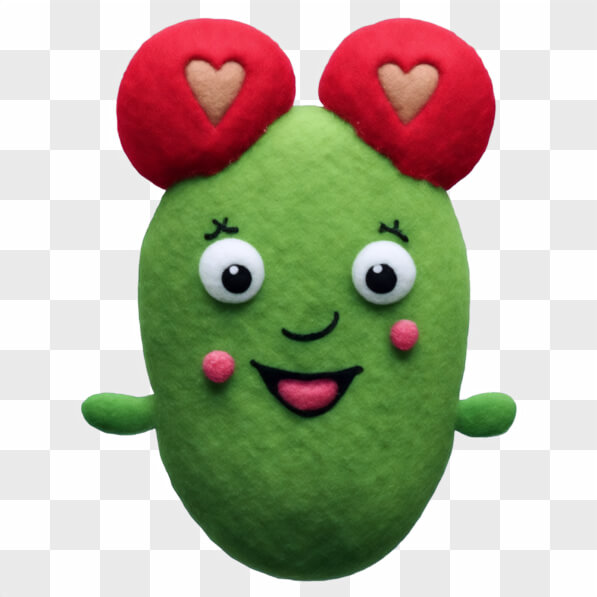 Baixe Personagem de pelúcia verde alegre com orelhas em forma de ...