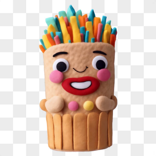 Download Cheerful Cupcake Character with Colorful Frosting Cartoons ...