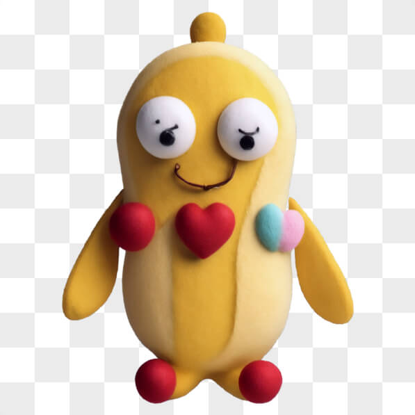 Download Whimsical Yellow Plush Toy with Hearts Cartoons Online ...