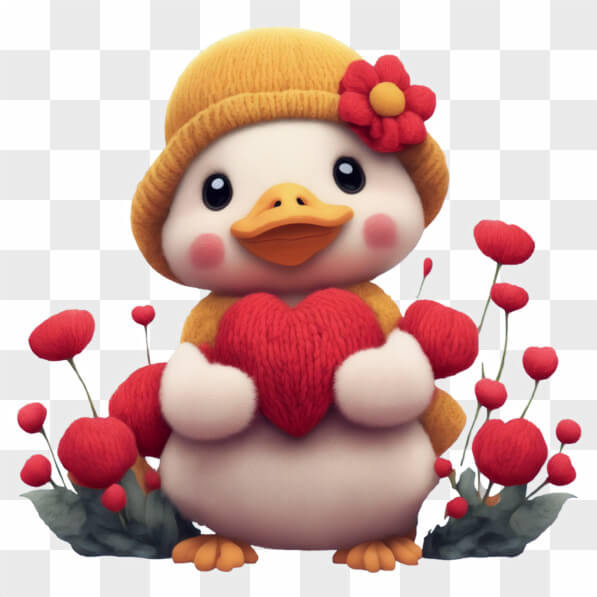 Descarga Adorable Patito Sosteniendo un Corazón Cartoons En Línea ...