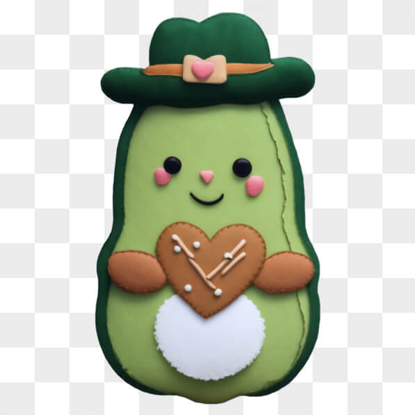 Download Cute Plush Avocado Character with a Clock Cartoons Online ...