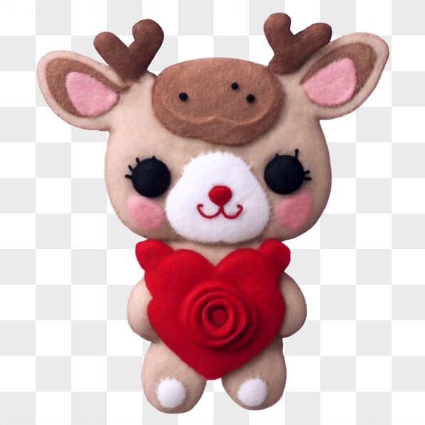 Download Whimsical Plush Reindeer Holding a Heart Cartoons Online ...