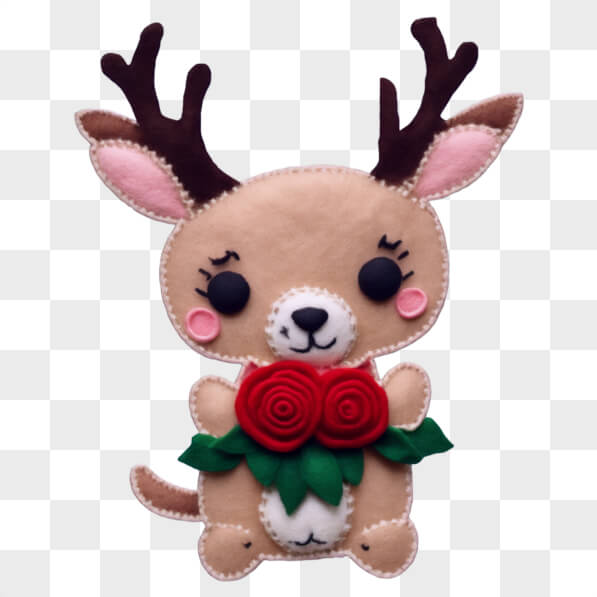 Download Cute Felt Reindeer Holding Roses Cartoons Online - Creative ...