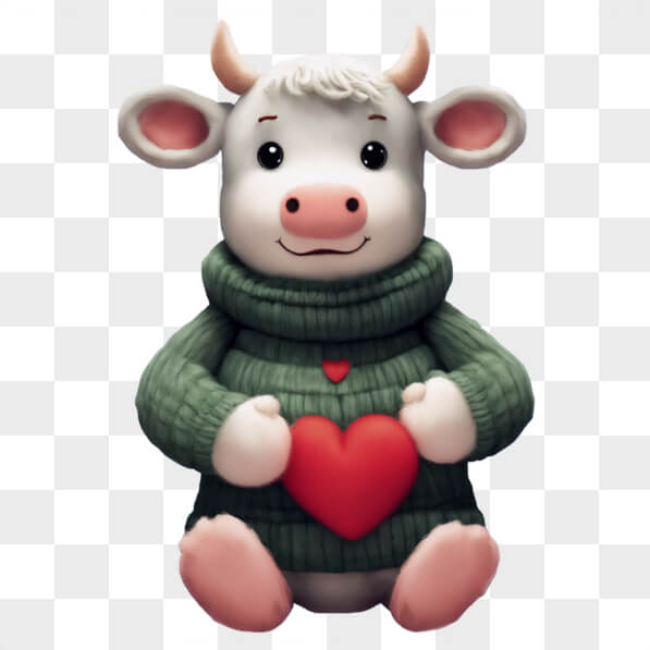 Descarga Linda vaca de dibujos animados sosteniendo un corazón Cartoons ...