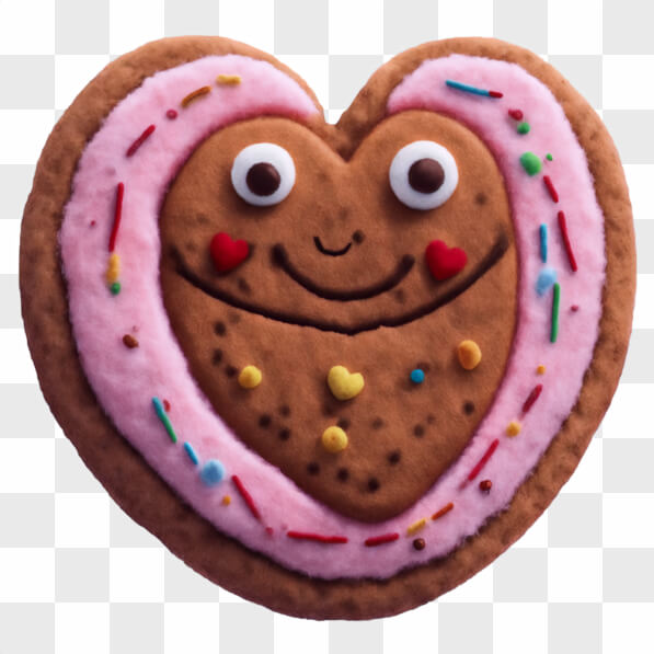 Download Cheerful Heart-Shaped Cookie Cartoons Online - Creative Fabrica