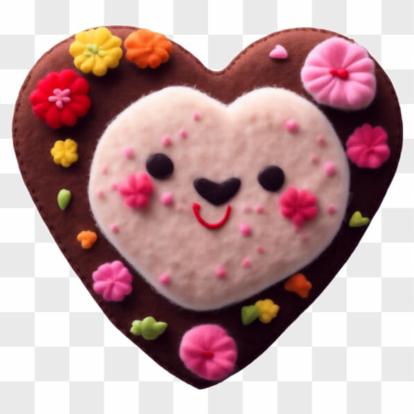 Download Cute Heart-Shaped Cookie with Colorful Decorations Cartoons ...