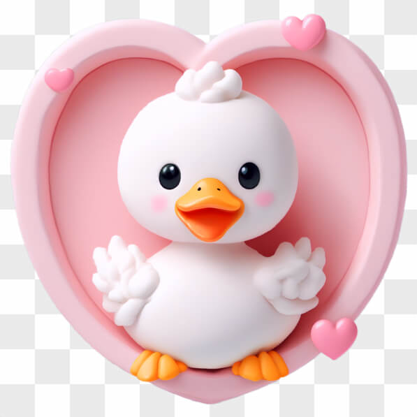 Download Kawaii Duck Character in Heart Frame Kawaii Online - Creative ...