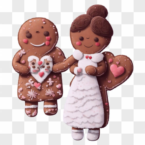 Download Gingerbread Couple with Heart Decorations Cartoons Online ...