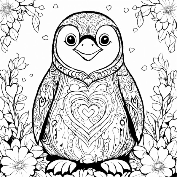 Download Cute Penguin Coloring Page Coloring pages Online - Creative ...