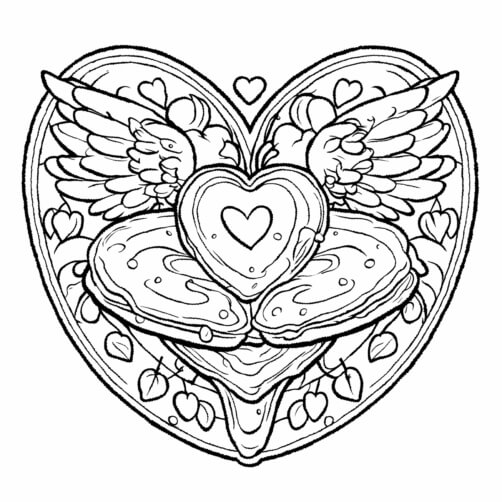 Download Floral Heart Illustration Coloring pages Online - Creative Fabrica