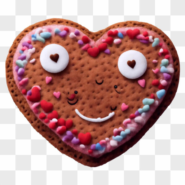 Download Heart-Shaped Cookie with Cheerful Face Cartoons Online ...