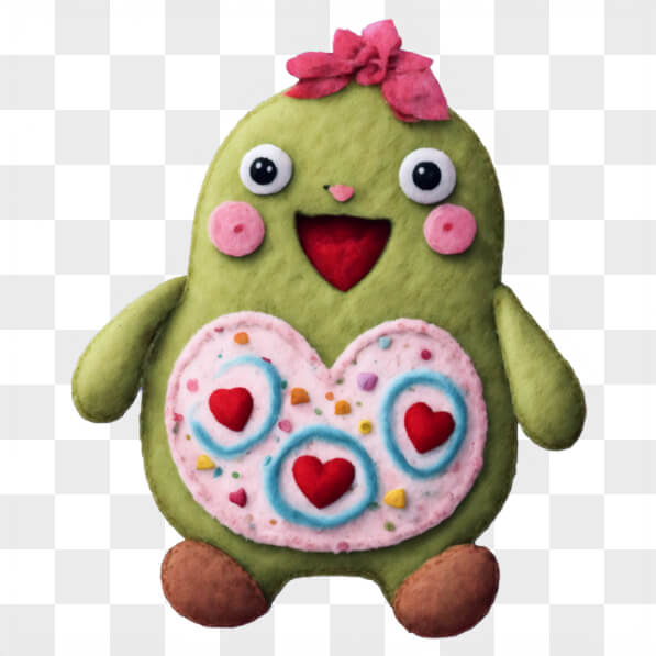 Download Whimsical Green Cookie Character with Pink Frosting and Hearts ...