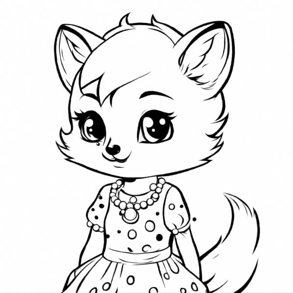Download Cute Anthropomorphic Fox Character Coloring pages Online ...