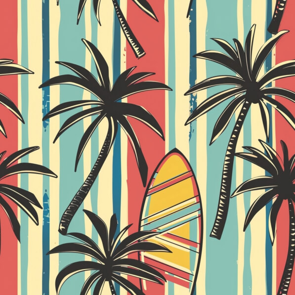 Download Tropical Surfboard and Palm Trees Design Patterns Online ...