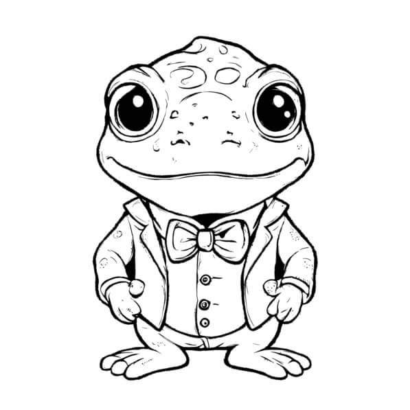 Download Formal Frog Character in Tuxedo Coloring pages Online ...