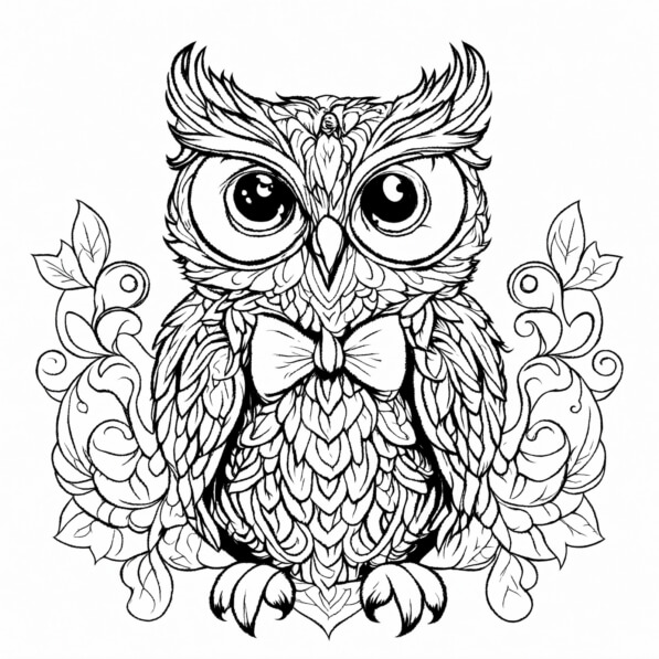 Download Whimsical Owl Illustration Coloring pages Online - Creative ...