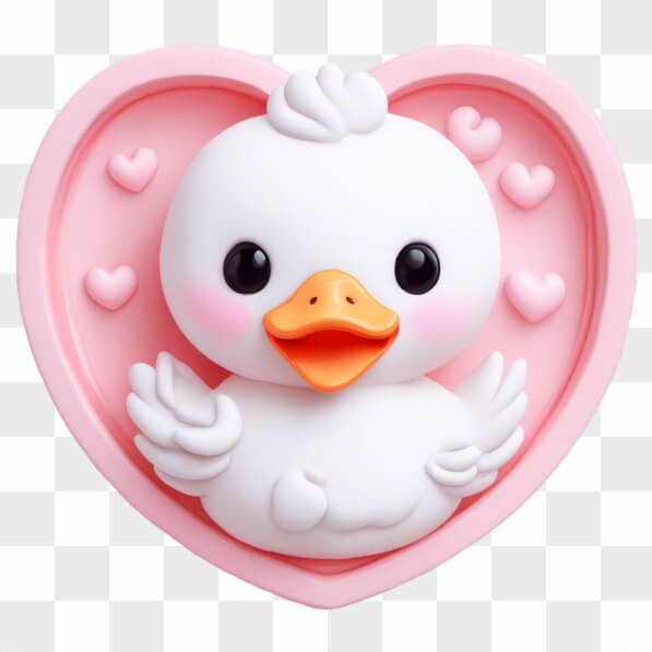 Download Kawaii Duck Character in a Heart Background Kawaii Online ...