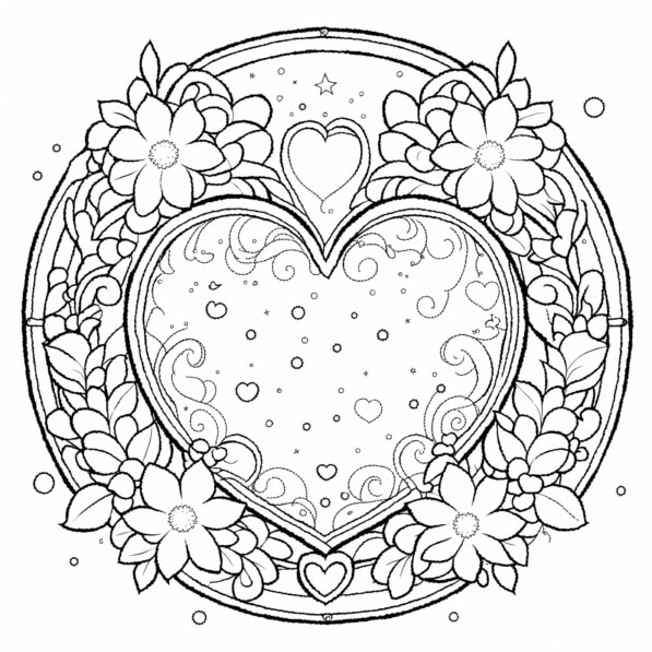 Download Intricate Heart Coloring Page Coloring pages Online - Creative ...