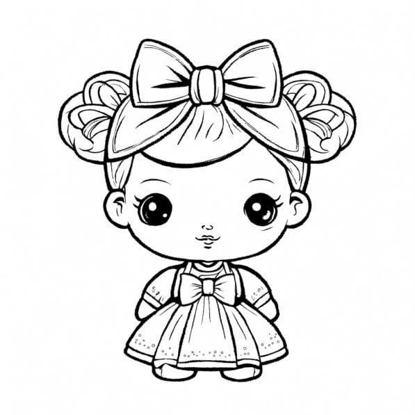 Baixe Boneca de desenho animado fofa para colorir Colorir páginas ...