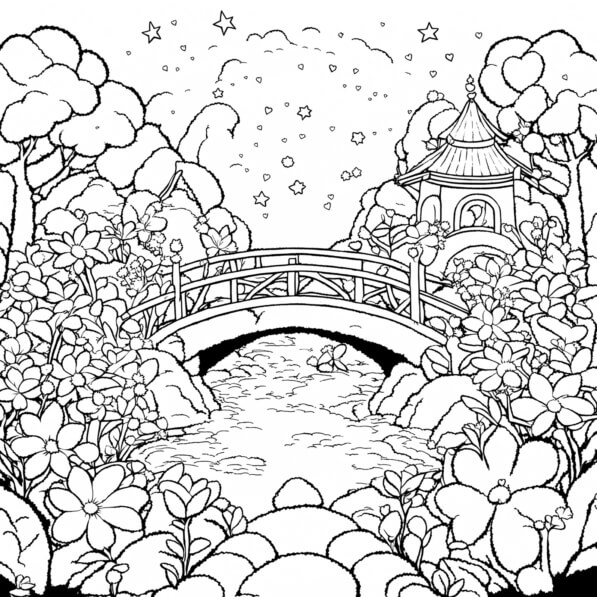 Download Serene Landscape Coloring Page Coloring pages Online ...