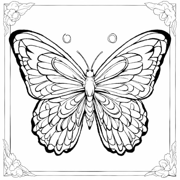 Download Intricate Butterfly Line Drawing Coloring pages Online ...