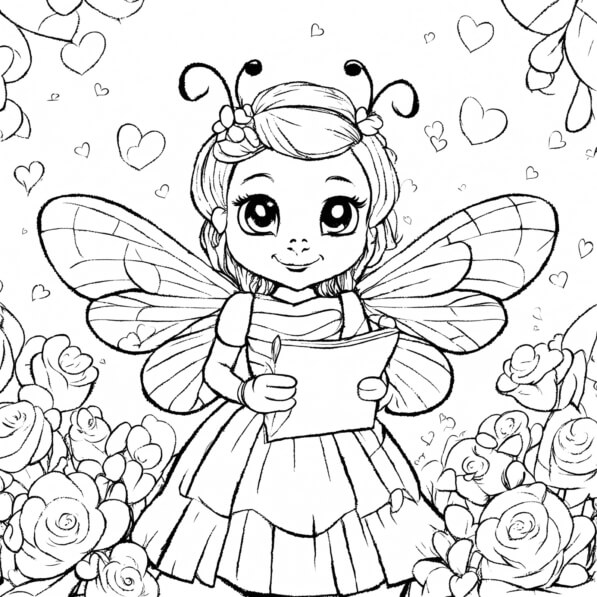 Download Whimsical Fairy Girl with Butterfly Wings Coloring pages ...