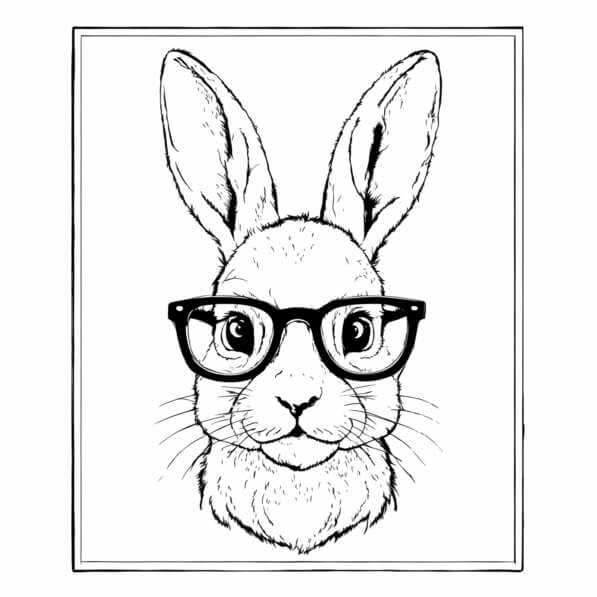 Descarga Conejo Sabio con Gafas Páginas para colorear En Línea ...