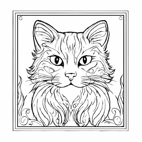 Download Illustrated Cat Design for Coloring Coloring pages Online ...