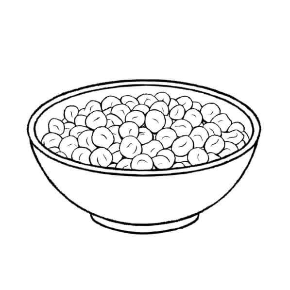 Download Bowl of Peas Coloring pages Online - Creative Fabrica