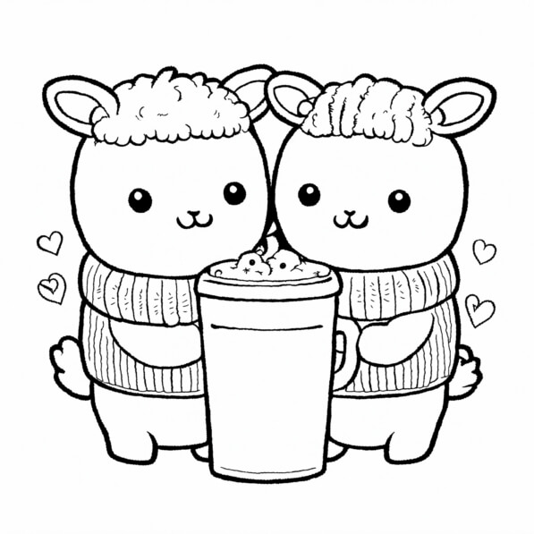 Descarga Dos llamas lindas compartiendo una bebida Páginas para ...