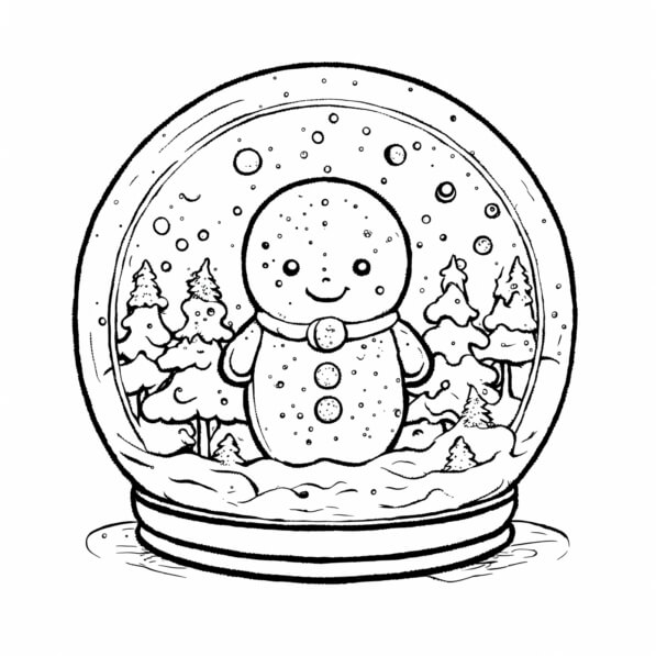 Télécharger Bonhomme de neige joyeux dans une boule à neige Pages de ...