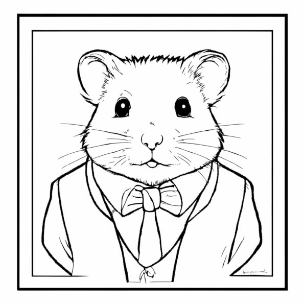 Download Anthropomorphic Hamster in Formal Attire Coloring pages Online ...