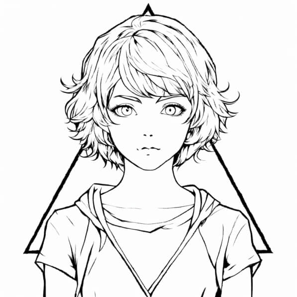 Download Stylized Line Drawing of a Young Woman Coloring pages Online ...