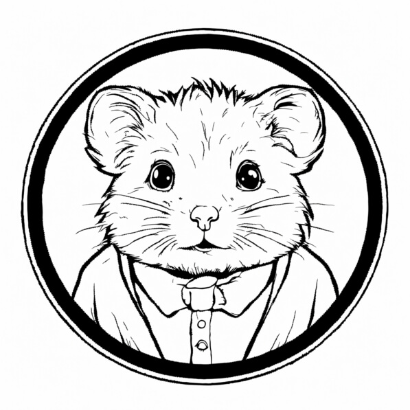Download Hamster in Formal Attire Coloring pages Online - Creative Fabrica