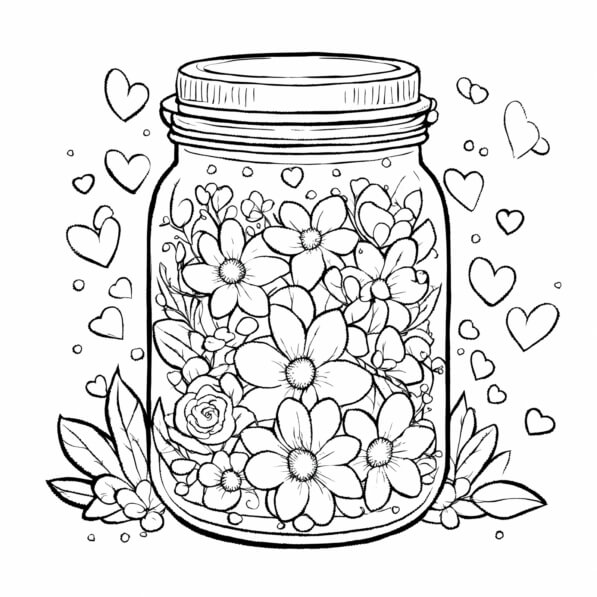 Download Flower Jar Coloring Page Coloring pages Online - Creative Fabrica