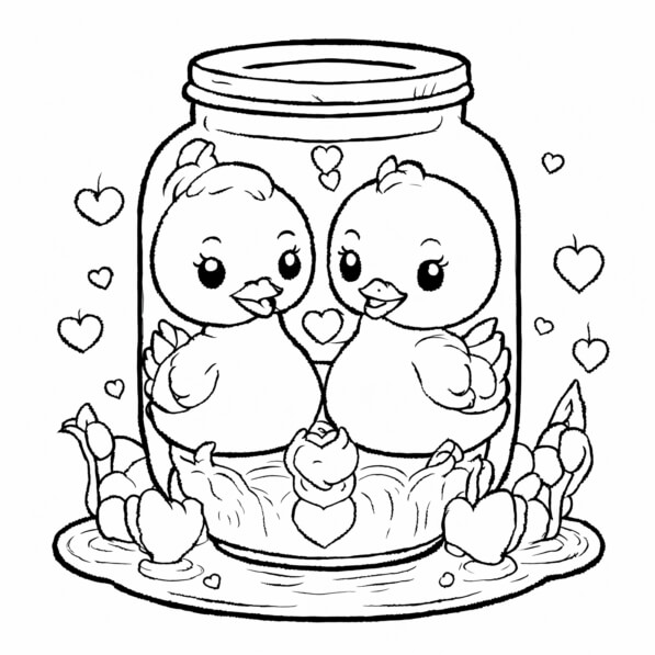 Descarga Patitos de dibujos animados adorables en un tarro con ...