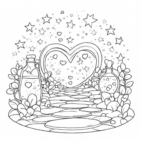 Download Magical Heart Pathway Coloring Page Coloring pages Online ...