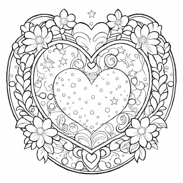 Download Intricate Heart Coloring Page Coloring pages Online - Creative ...