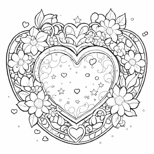 Download Intricate Line Drawing of a Human Heart Coloring pages Online ...
