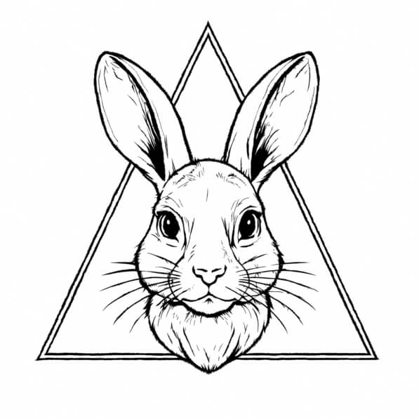 Download Stylized Rabbit Illustration in Triangle Coloring pages Online ...
