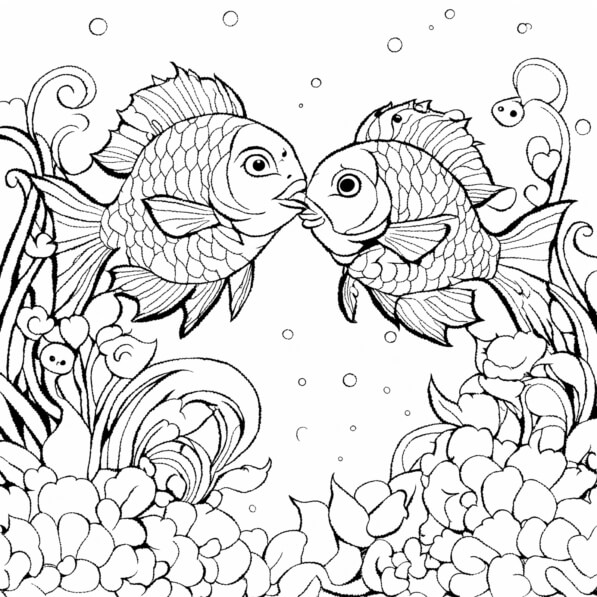 Download Playful Underwater Fish Scene Coloring pages Online - Creative ...
