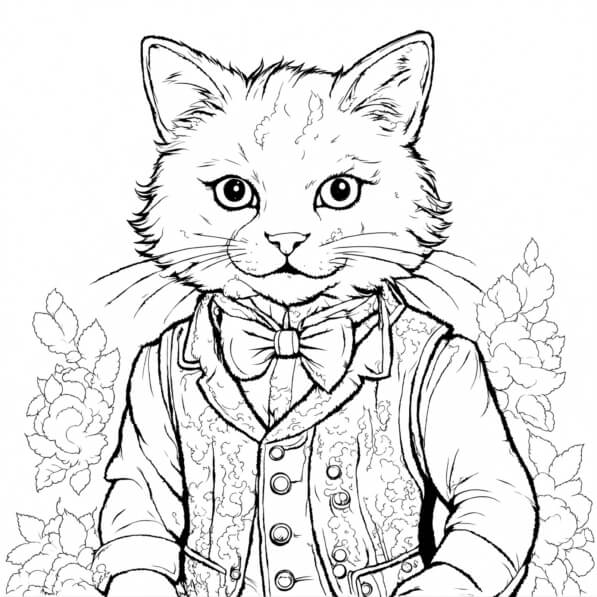 Descarga Ilustración de gato elegante con atuendo formal Páginas para ...