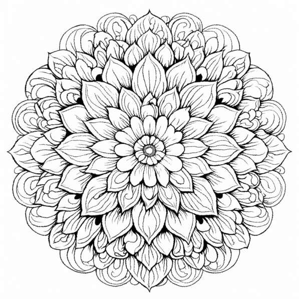 Download Intricate Mandala Design Coloring pages Online - Creative Fabrica